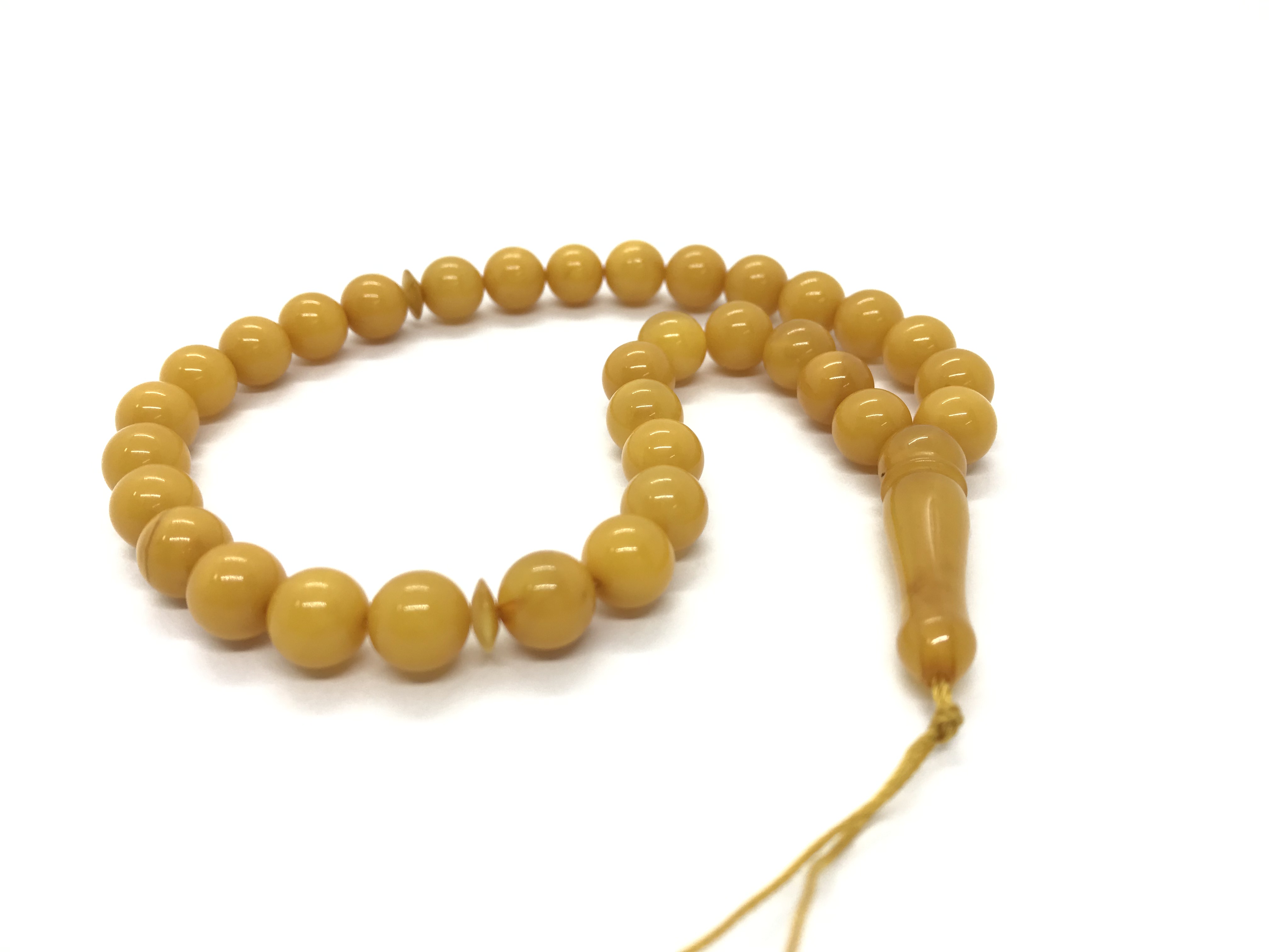 Round Natural Baltic Amber Islamic Prayer Beads 33 M13 - ambershop