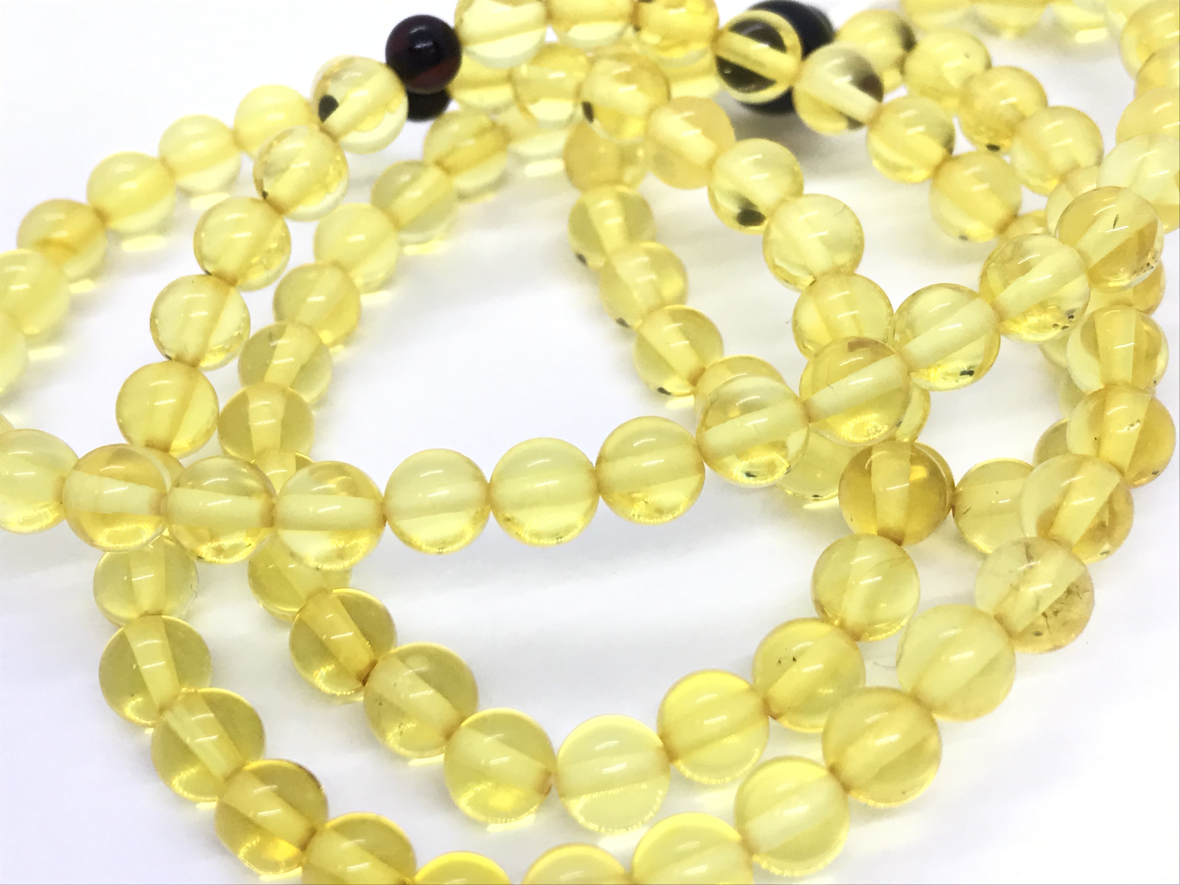 Yellow Round Natural Baltic Amber Buddhist Rosary Prayer 108 Beads M32 ...